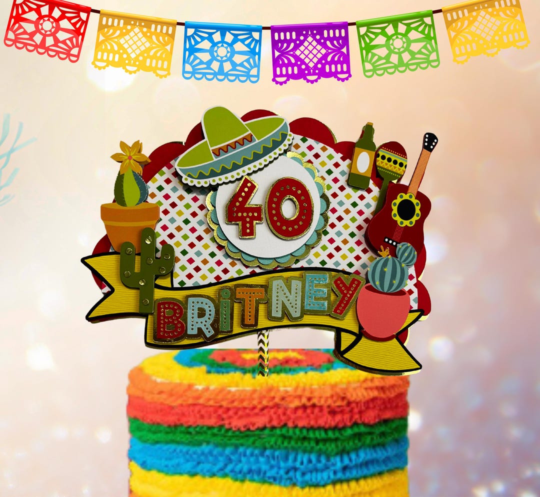Fiesta Mexican Cake Topper, Taco Birthday, Mexican Party, Mexican ...