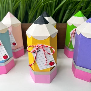 Back to School Favor Boxes, Pencil Favor Boxes, Back to School Birthday ...