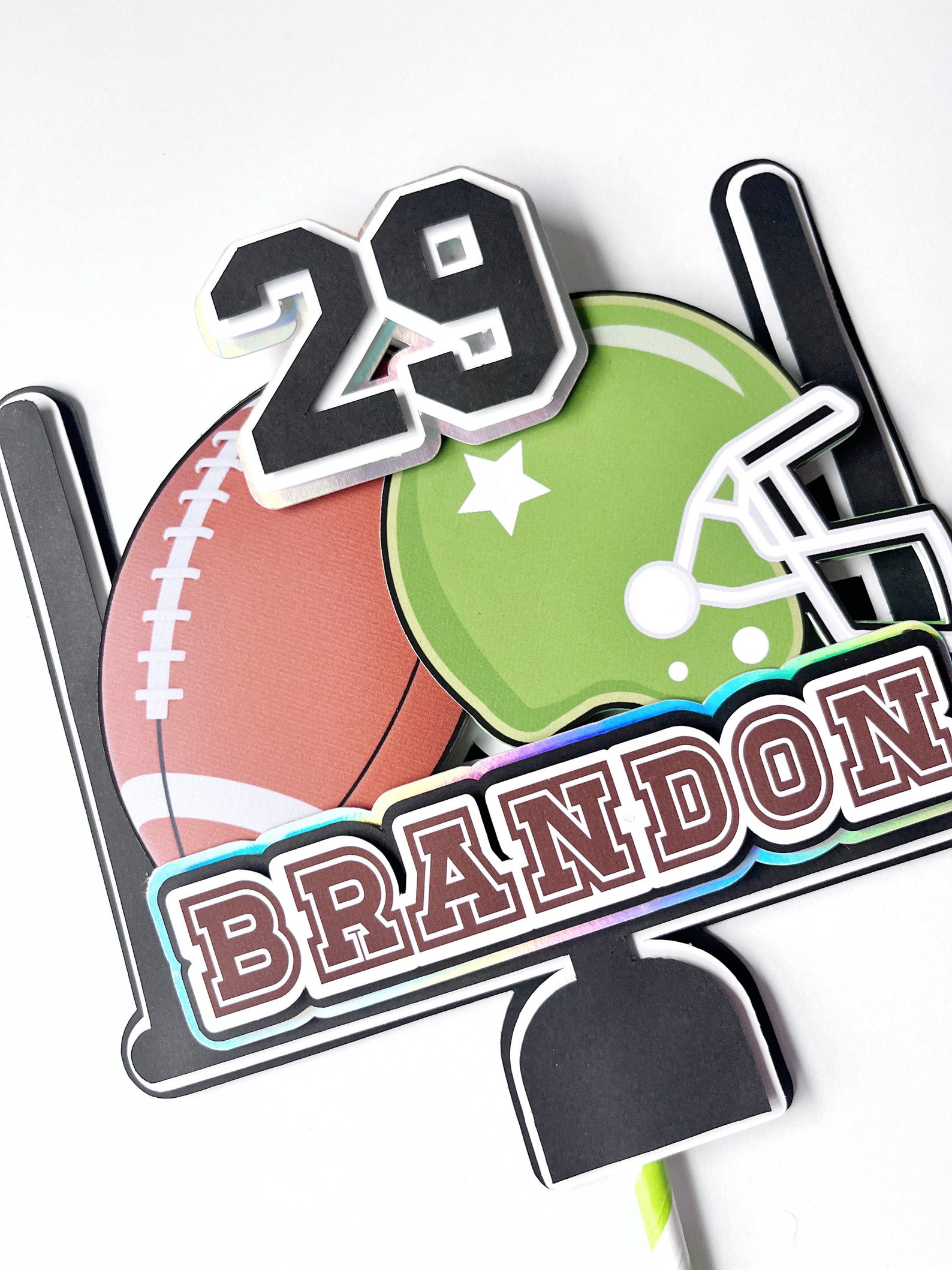 Football Cake Topper, Football Party Decor, Tailgate Party, Football ...