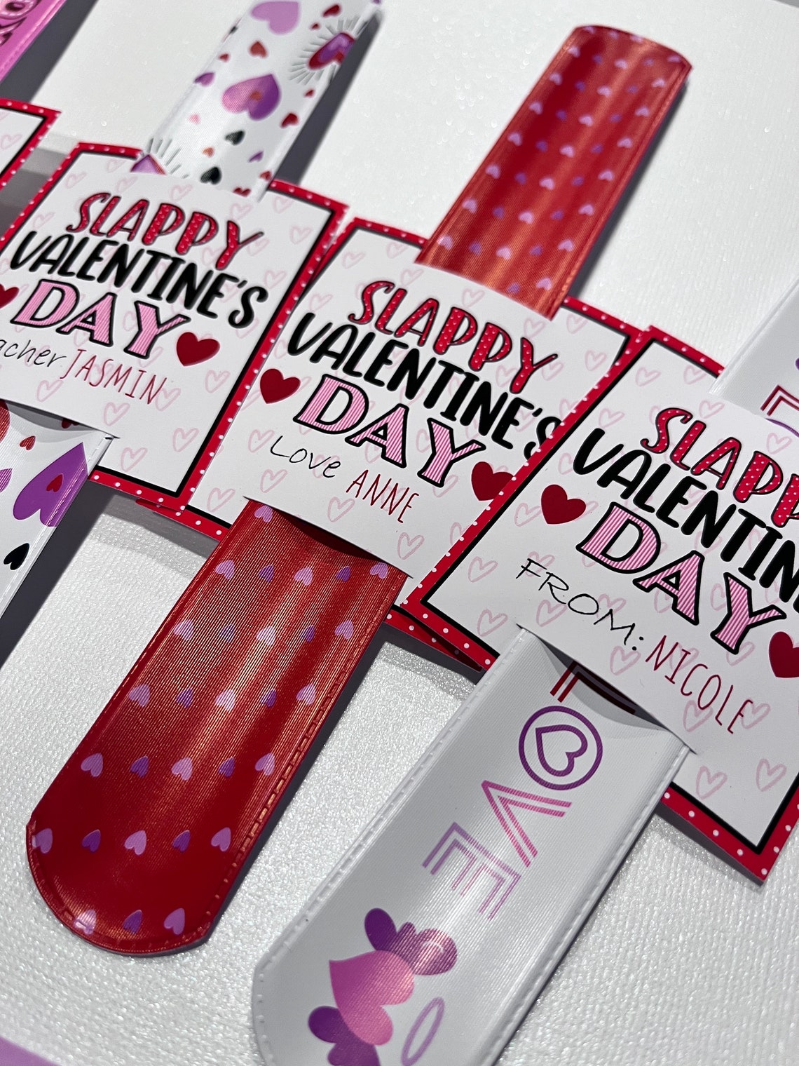 Valentine Slap Bracelet Class Gifts, Kids Party Favors - Etsy