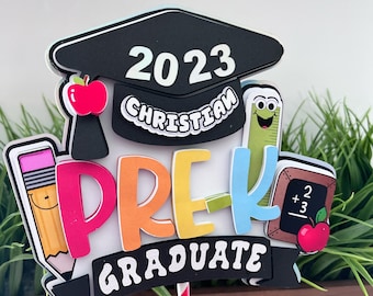 Editable Pre Kindergarten Graduation Cake Topper, Kindergarten ...