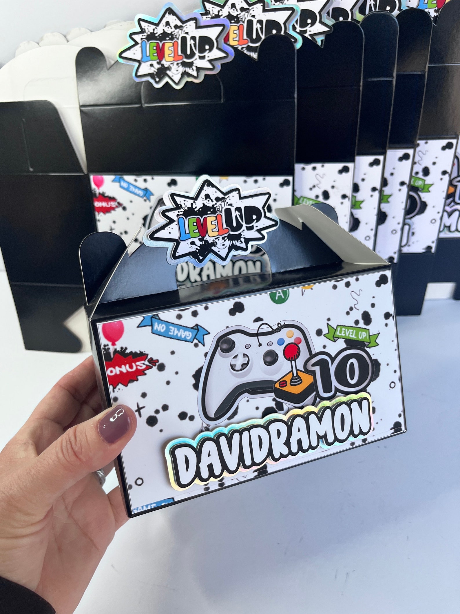Gamer Favor Boxes, Gamer Birthday, Gamer Party Decorations, Gamer Gable ...