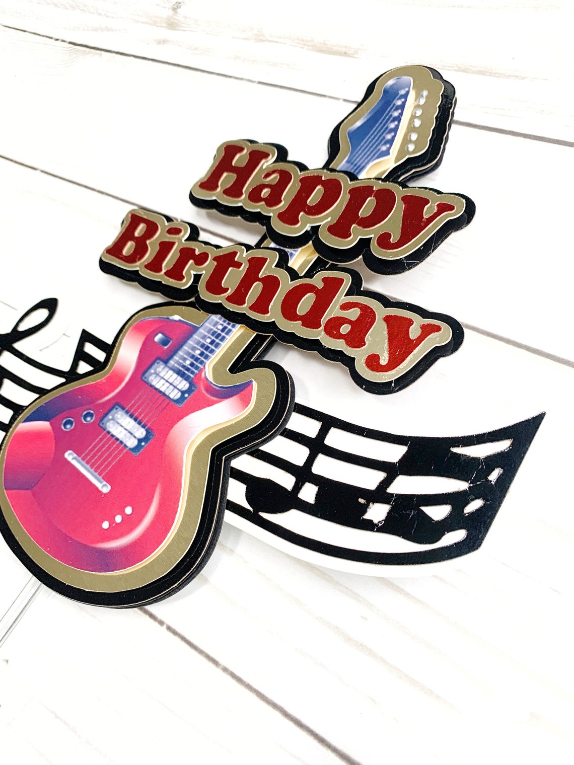 Guitar Cake Topper Music Cake Topper Treble Clef Topper - Etsy