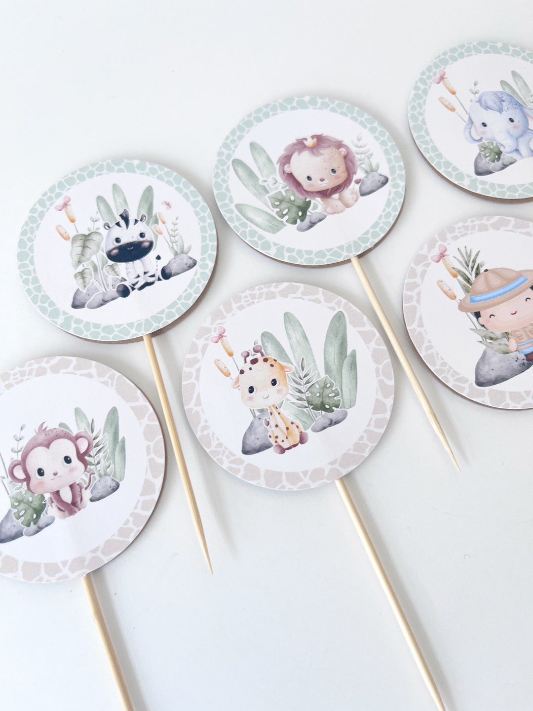 Safari Cupcake Toppers, Safari Birthday, Safari Party Decorations ...