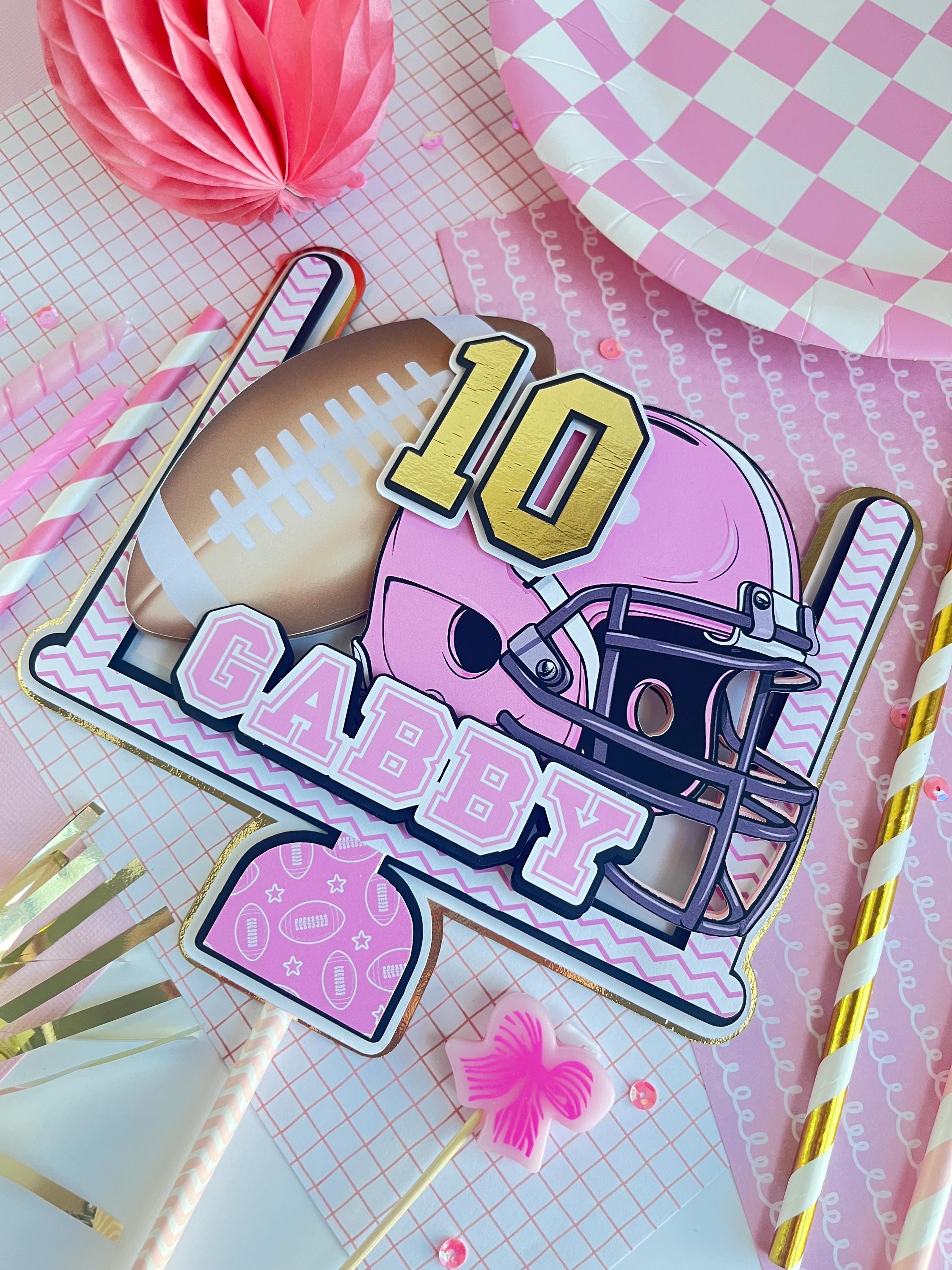 Football Girls Birthday, Football Girls Cake Topper, Football Birthday ...