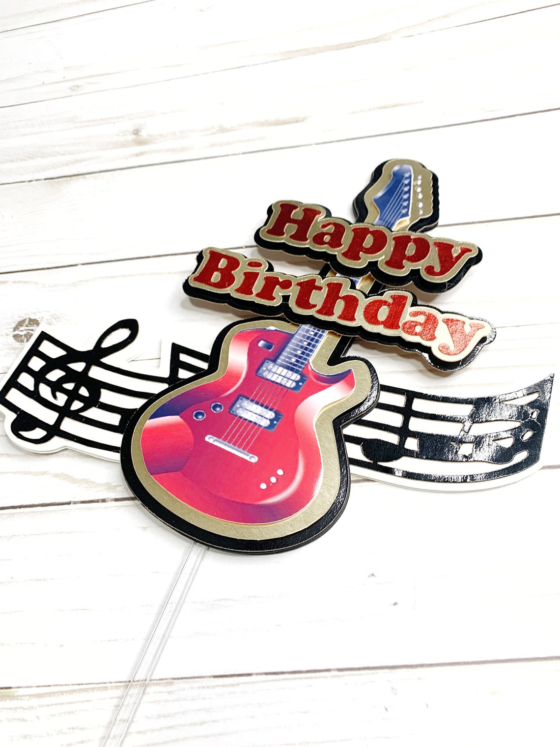 Guitar Cake Topper Music Cake Topper Treble Clef Topper - Etsy