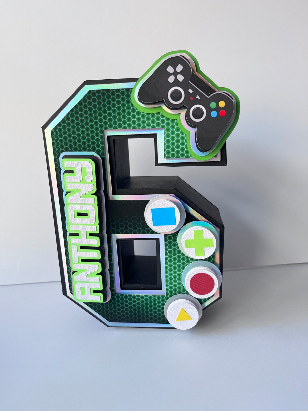 Gamer 3D Numbers or Letters, Gamer Party Decorations, Gamer Birthday ...