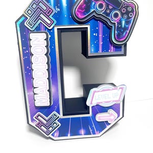 Neon 3D Letter, Neon Gamer Party Decorations, Neon Gamer Birthday Party ...