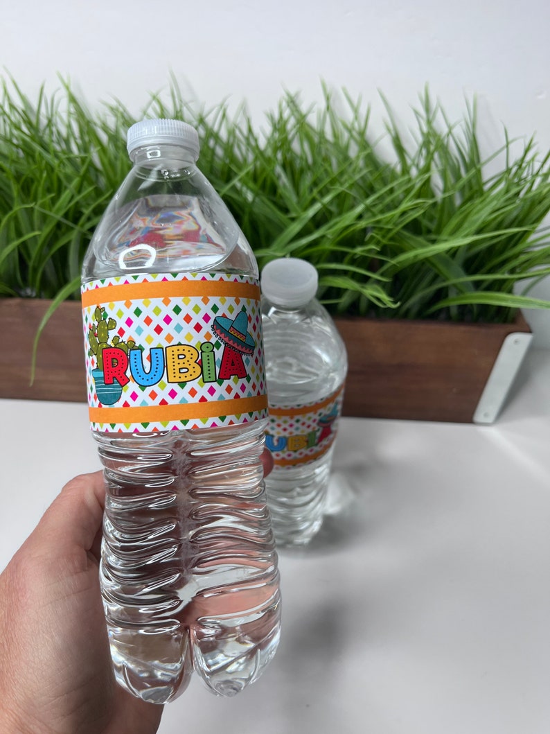 Fiesta Water Bottle Labels, Mexican Party Decor, Personalized 0015 - Etsy