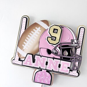 Football Girls Birthday, Football Girls Cake Topper, Football Birthday ...