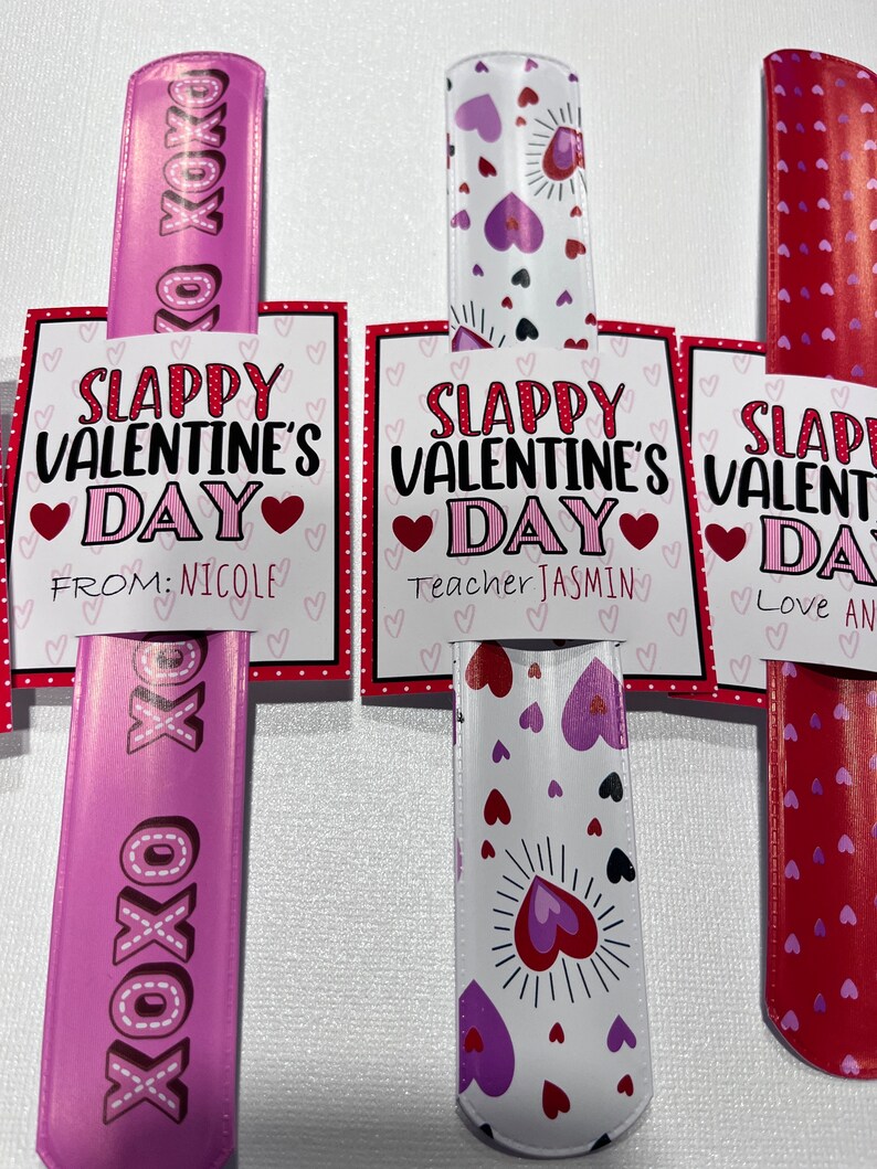 Valentine Slap Bracelet Class Gifts, Kids Party Favors - Etsy