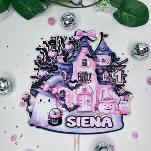 Pink Halloween Topper, Ghost Theme, October Birthday, Halloween Smash ...