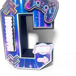 Neon 3D Letter, Neon Gamer Party Decorations, Neon Gamer Birthday Party ...