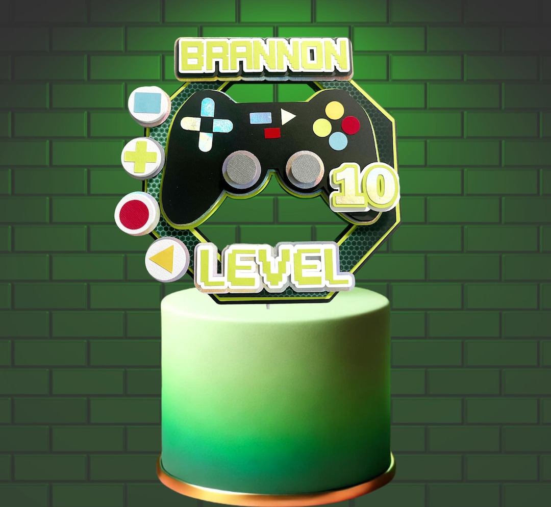 Gamer Birthday - Gamer Cake Topper, Video Games Cake Topper, Gamer ...