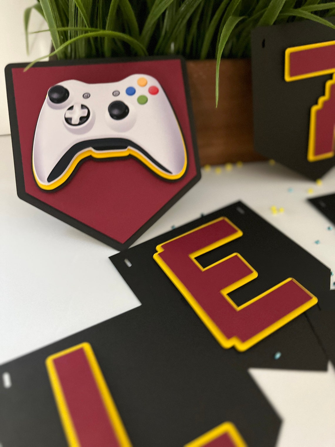 Video Game Theme gamer Birthday Banner Level Age Banner - Etsy