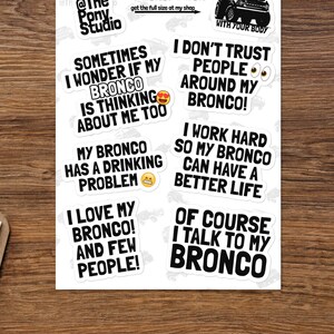 Bronco Sticker, Set of 6, Bronco, Bronco Sport, Bronco Gift, Bronco ...