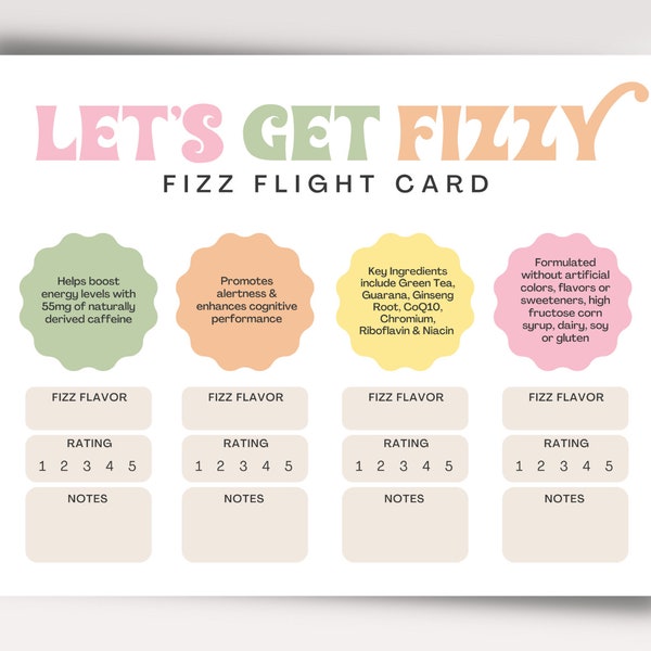 Arbonne Fizz Stick Cards - Etsy