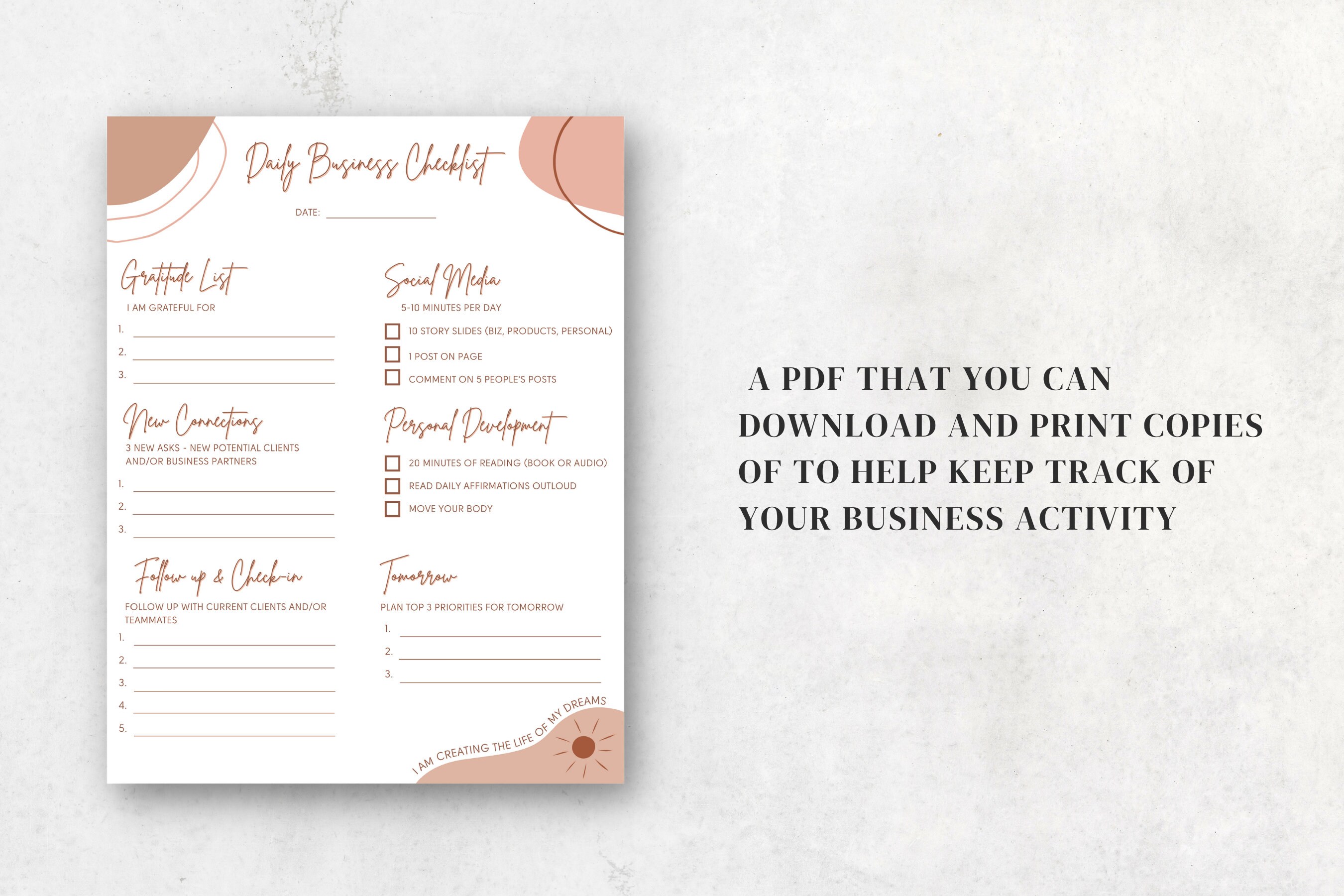 Daily Business Checklist | Printable PDF - Etsy
