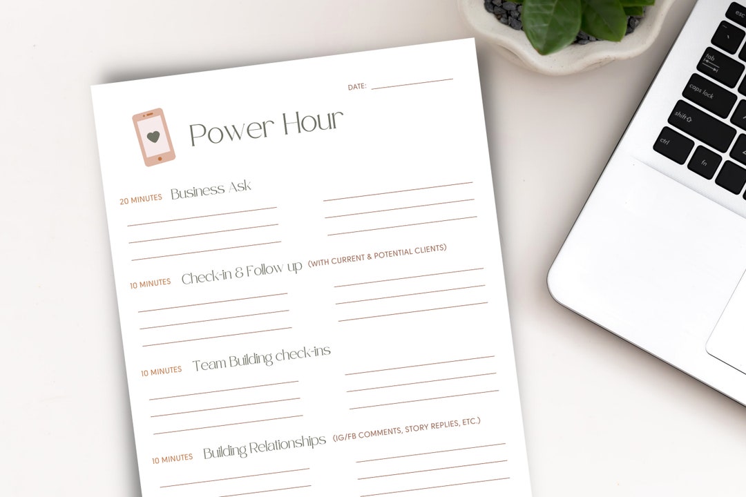 Power Hour Checklist for Network Marketers | 8.5x11 PDF | Digital ...