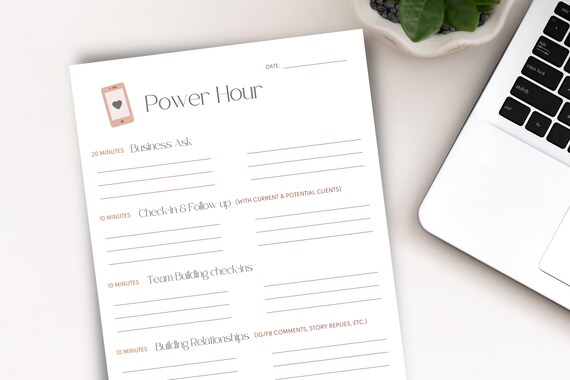 Power Hour Checklist for Network Marketers 8.5x11 PDF - Etsy