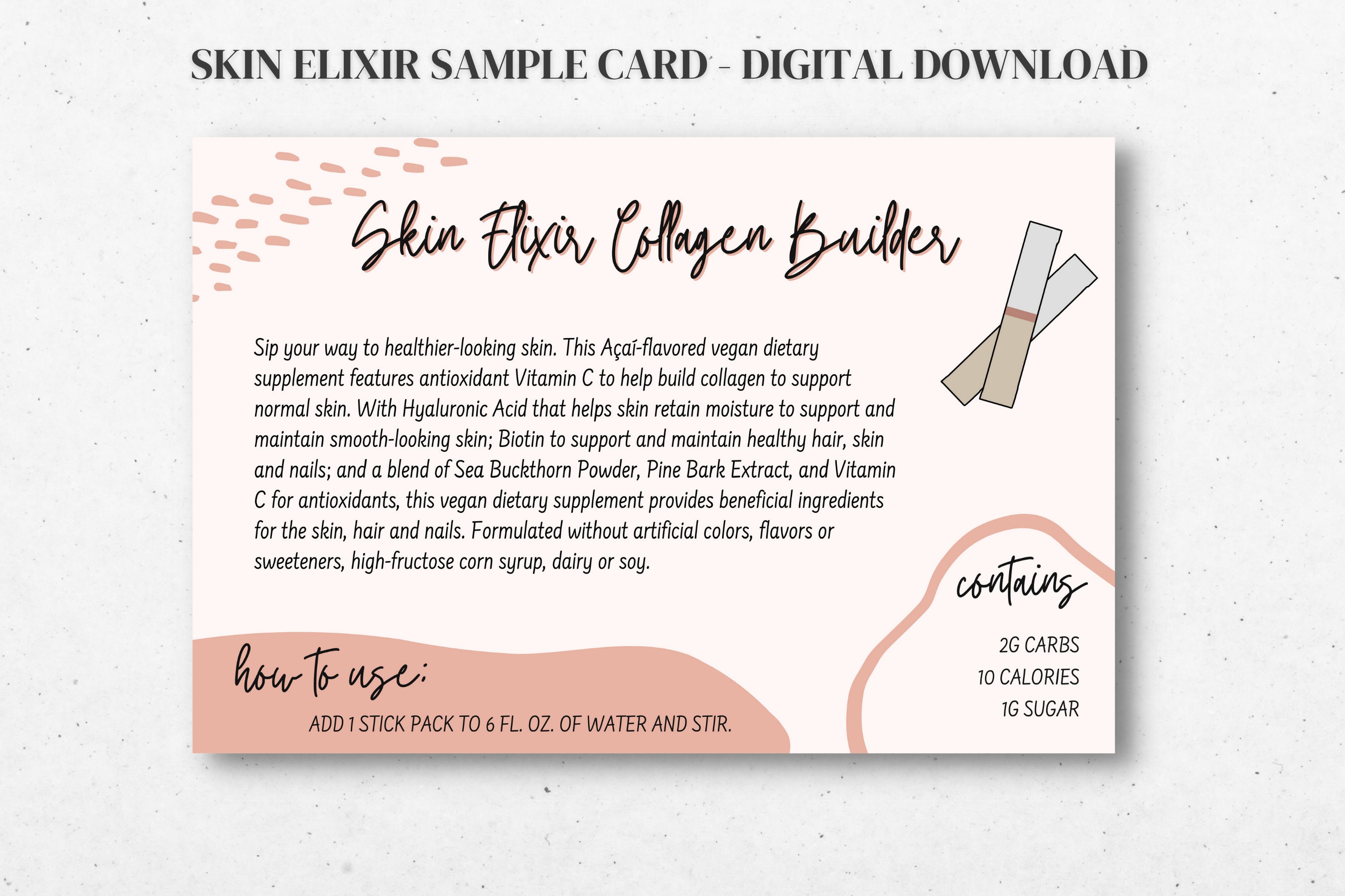 Arbonne Skin Elixir Sample Card | Digital Download ONLY | Download ...