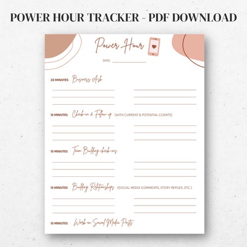 Power Hour Printable PDF - Etsy