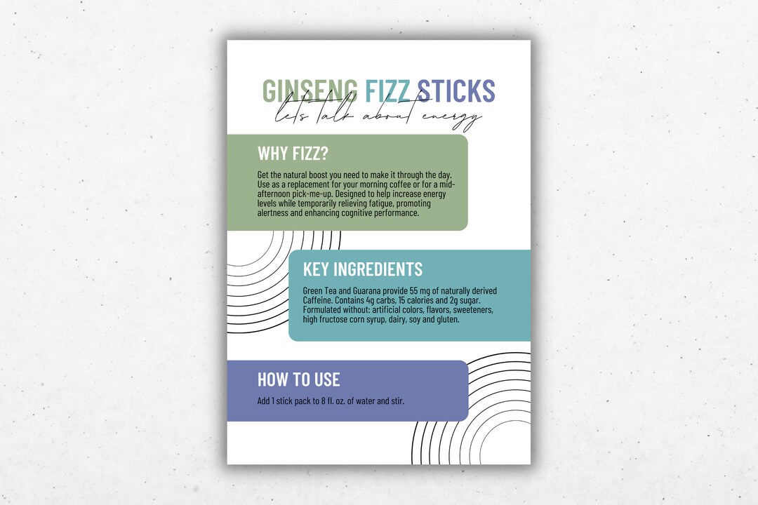 Arbonne Fizz Stick Sample Card | 5x7 Inch Digital File | Digital ...