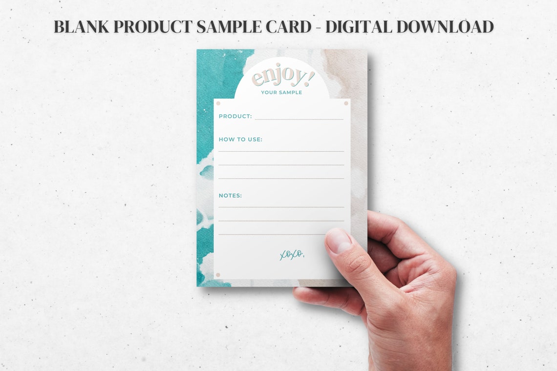 Blank Generic Sample Card | 4" X 6" Digital File | Digital Download ...