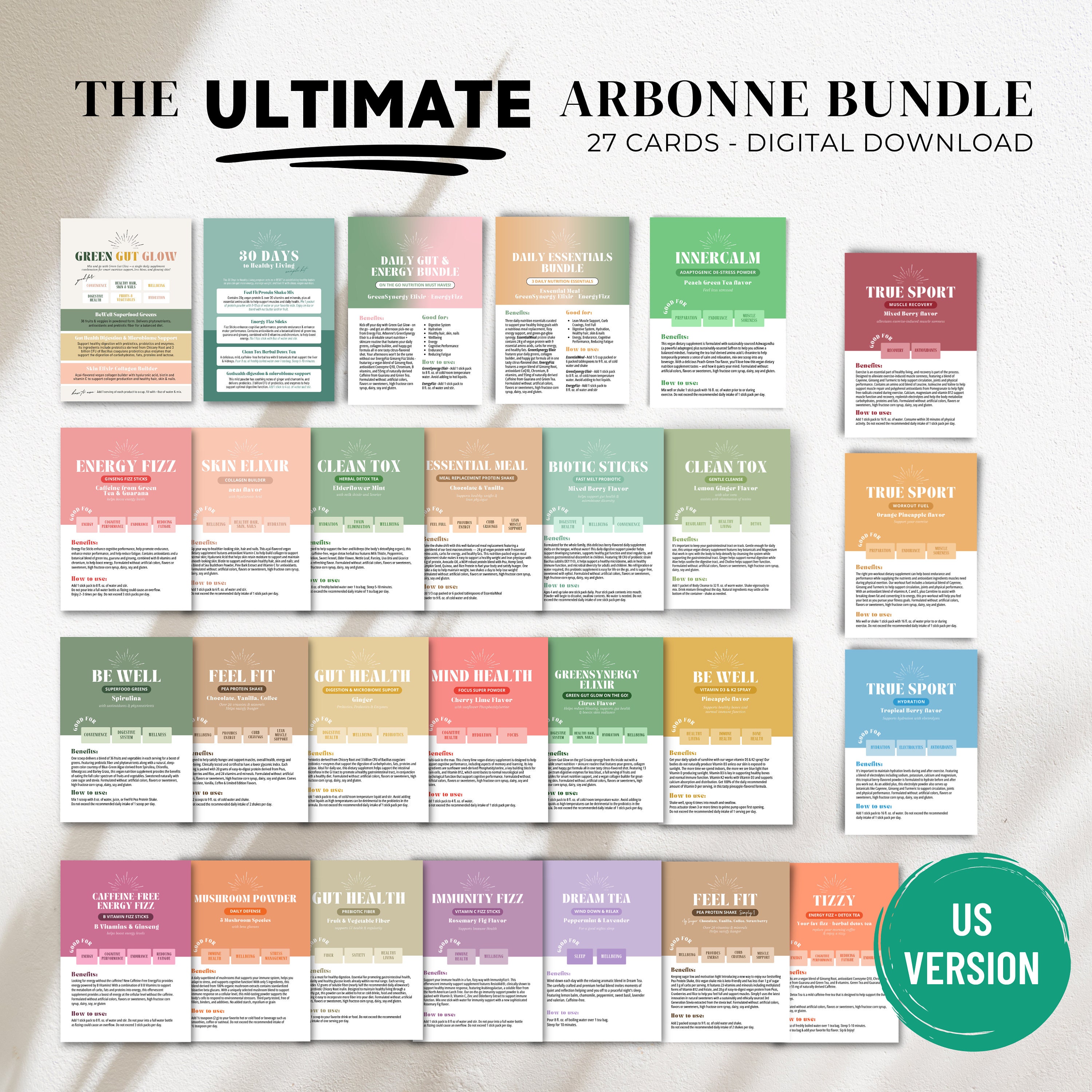 Arbonne Nutrition Sample Cards - the ULTIMATE Bundle - 27 Card Bundle ...