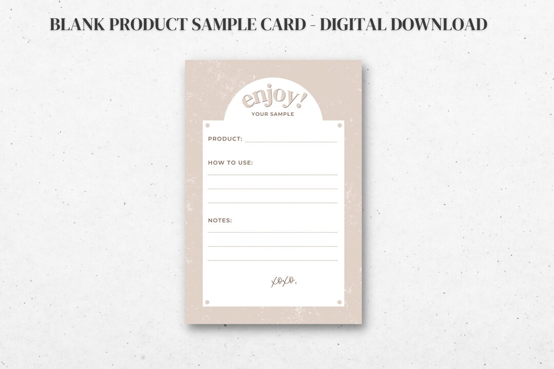 Blank Generic Sample Card | 4" X 6" Digital File | Digital Download ...