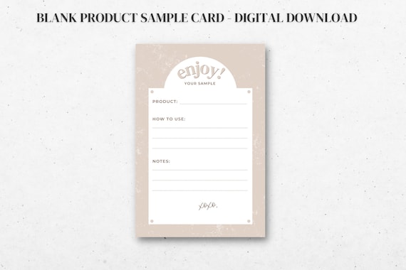 Blank Generic Sample Card 4 X 6 Digital File - Etsy