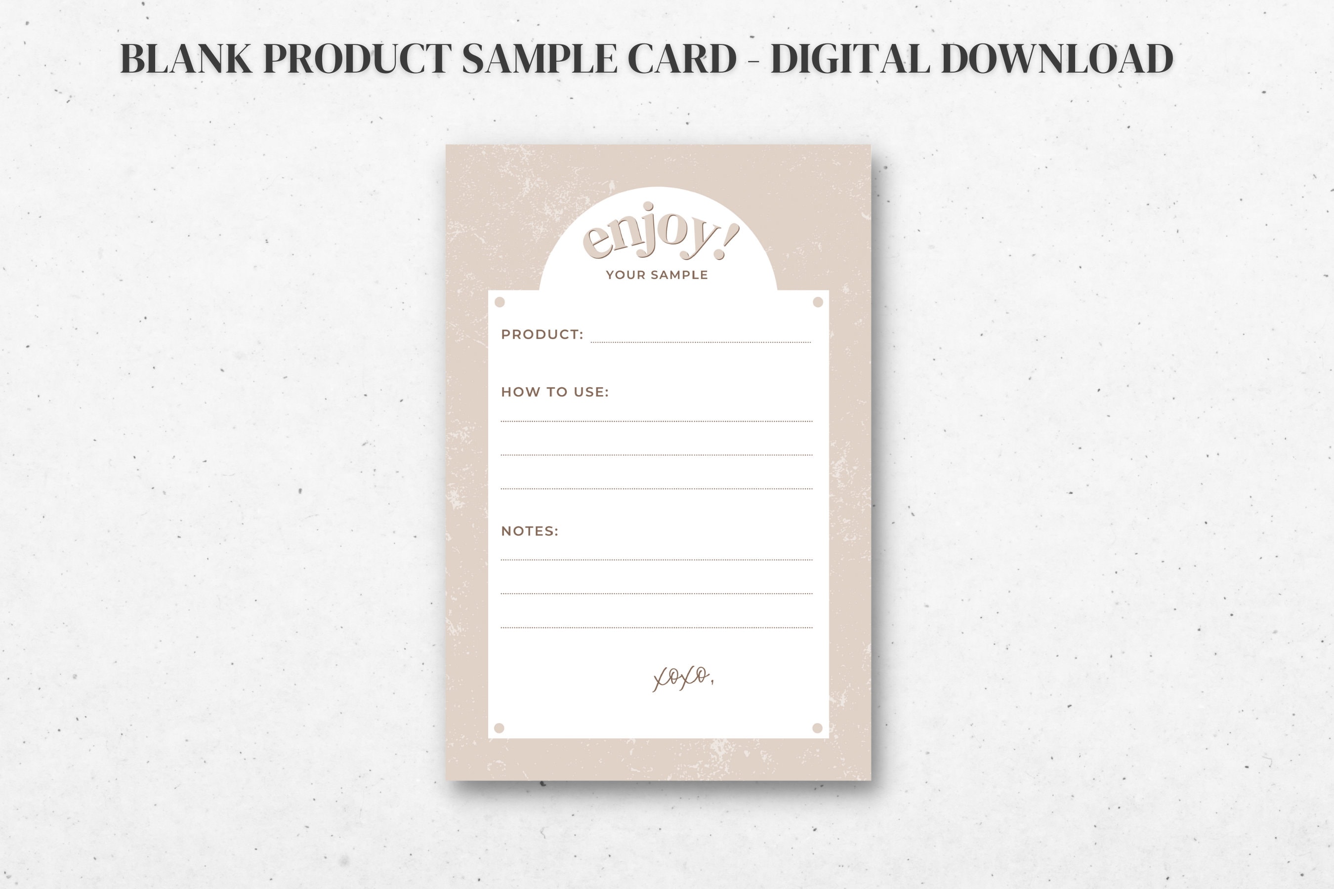 Blank Generic Sample Card | 4" X 6" Digital File | Digital Download ...