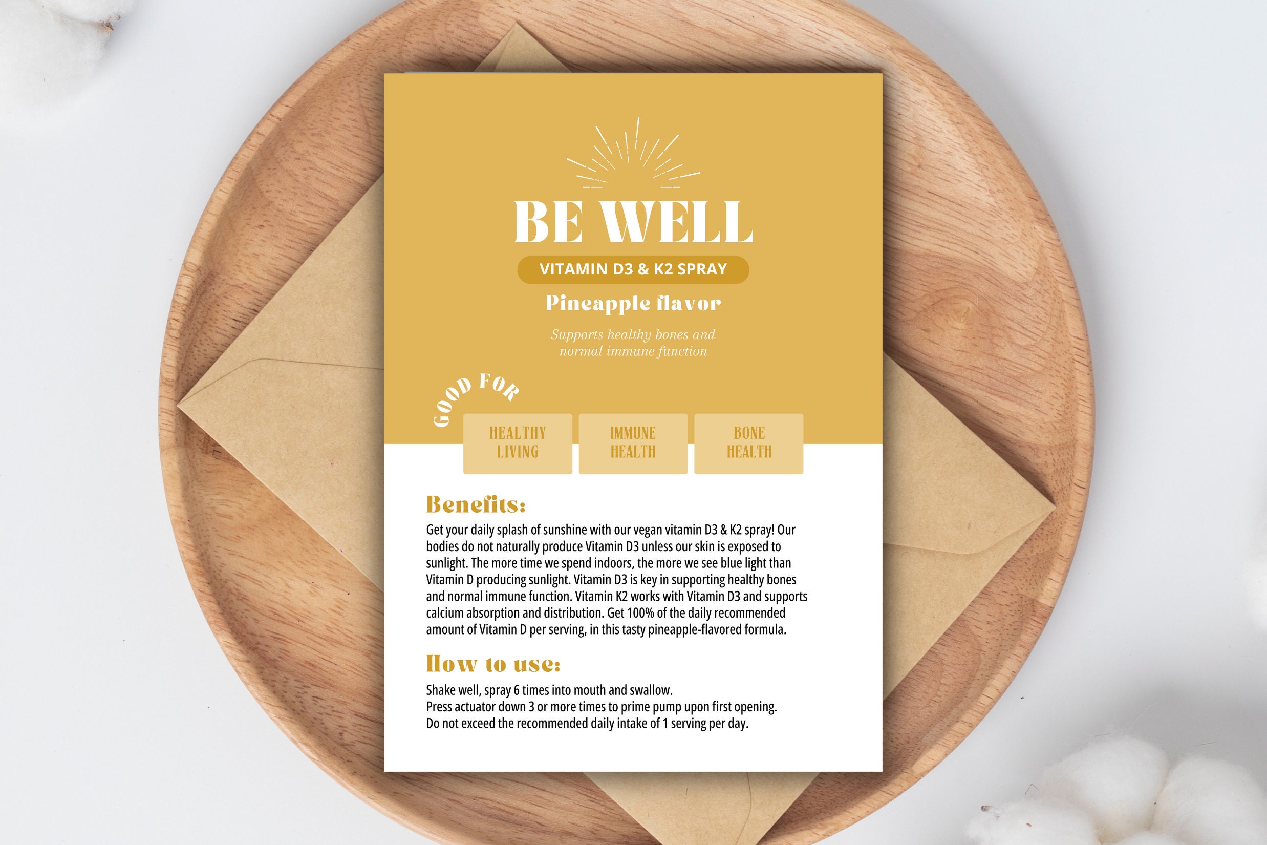 Arbonne Vitamin D3 & K2 Spray Sample Card | Arbonne Printable Card ...