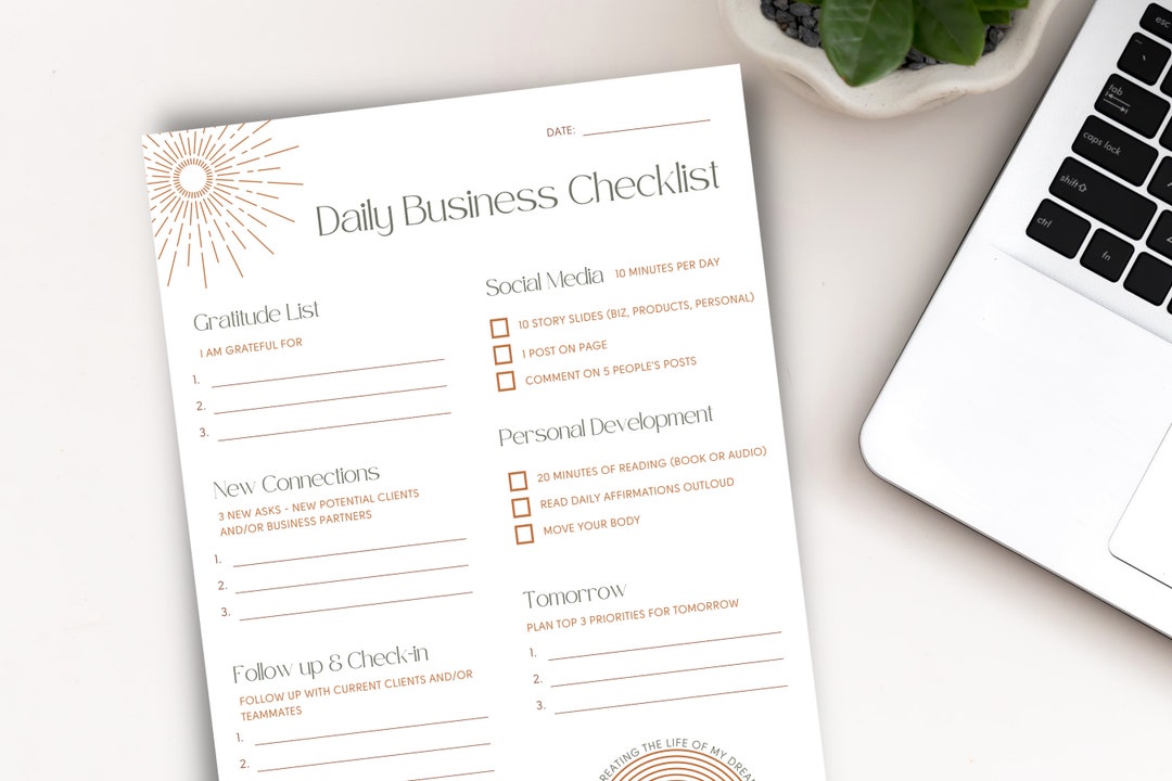 Daily Business Checklist for Network Marketing | 8.5x11 PDF | Digital ...
