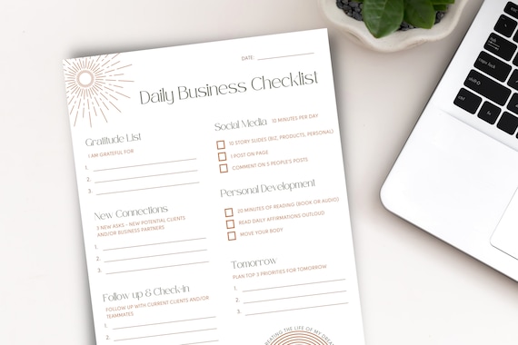 Daily Business Checklist for Network Marketing 8.5x11 PDF | Etsy