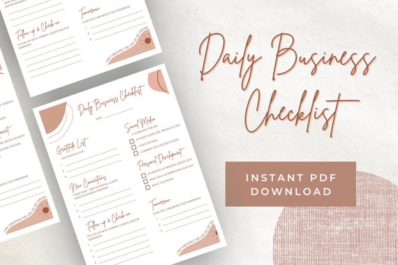 Daily Business Checklist Printable PDF | Etsy