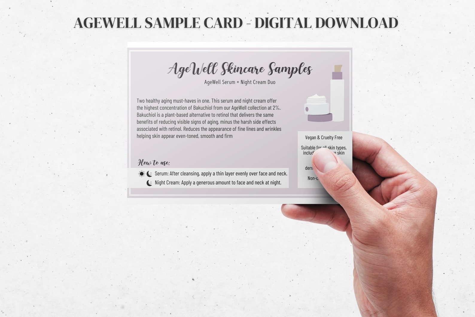 Agewell Sample Card | Digital Download ONLY | Download + Print - Etsy