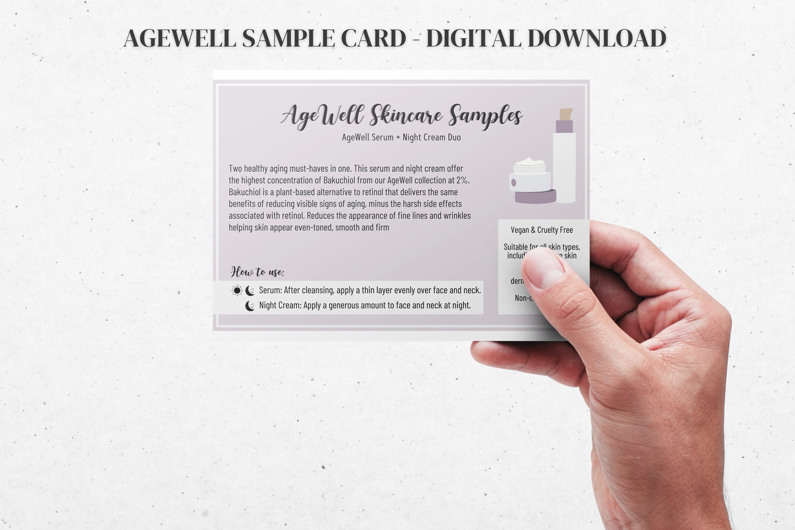 Agewell Sample Card | Digital Download ONLY | Download + Print - Etsy