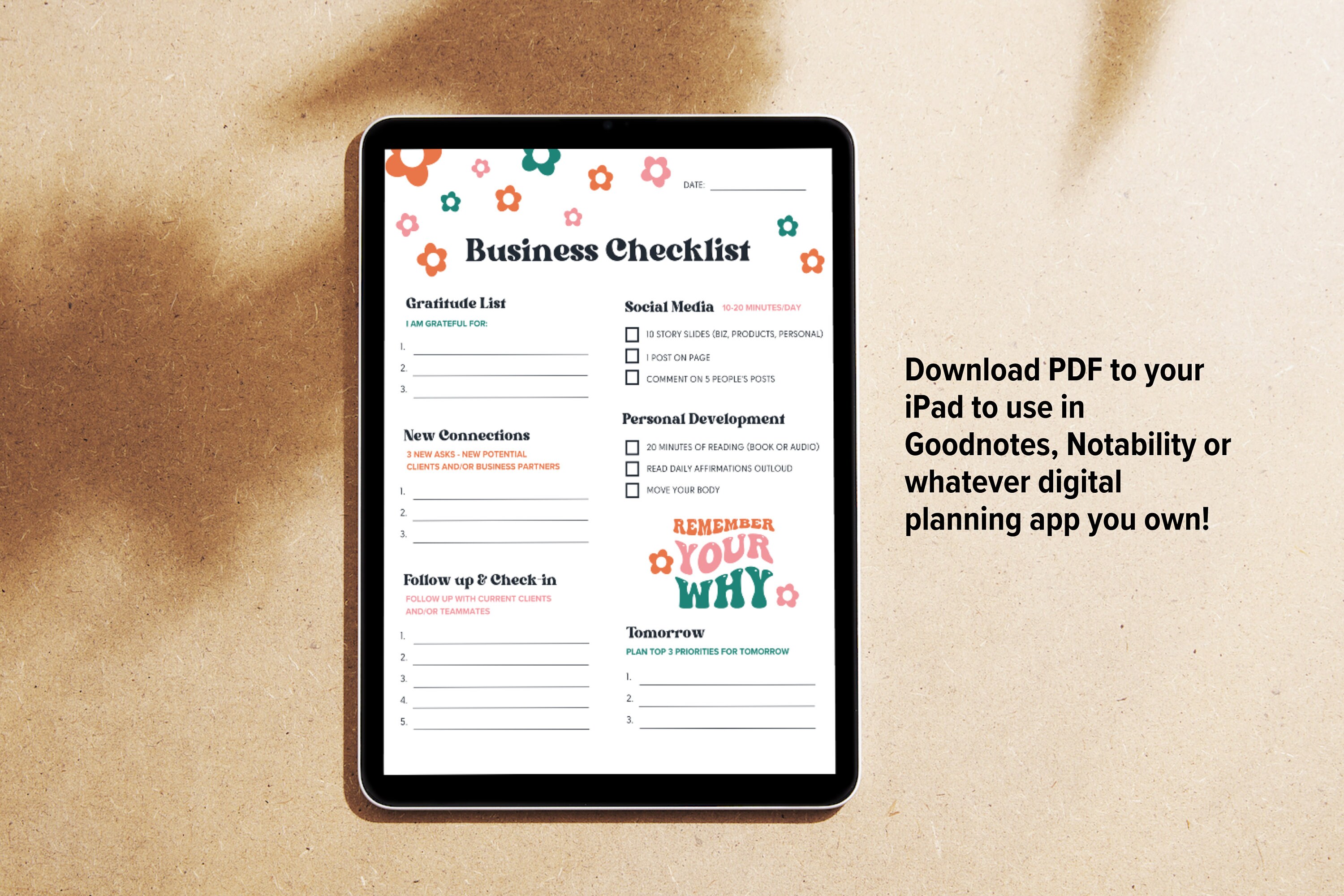 Daily Business Checklist for Network Marketing | 8.5x11 PDF | Digital ...