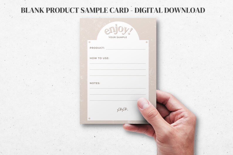 Blank Generic Sample Card | 4" X 6" Digital File | Digital Download ...