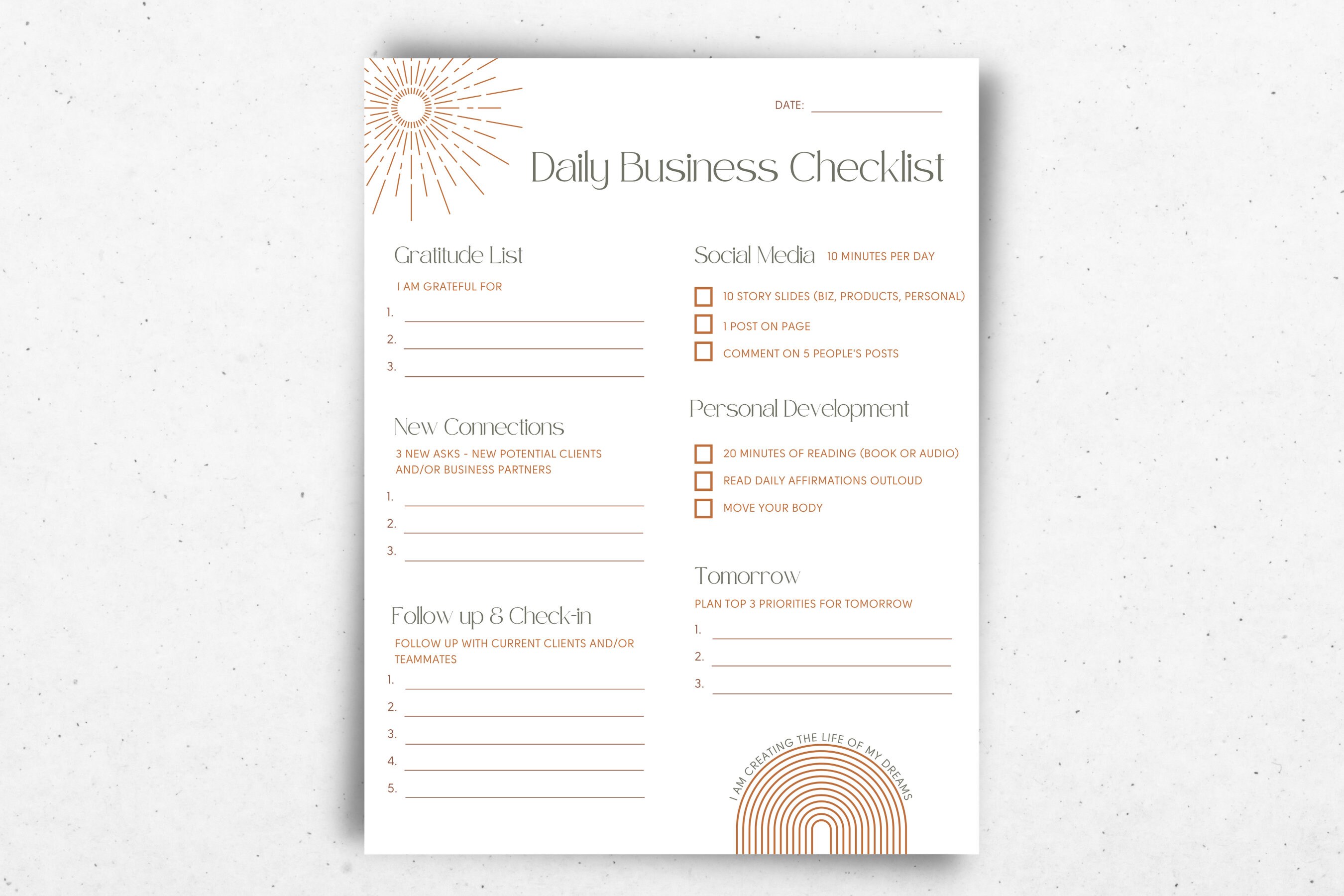 Daily Business Checklist for Network Marketing | 8.5x11 PDF | Digital ...