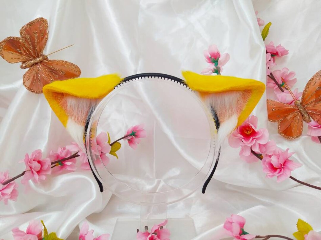 Yellow Mini Cat Ears Kawaii Cute Kitten Cosplay Kemonomimi Costume ...