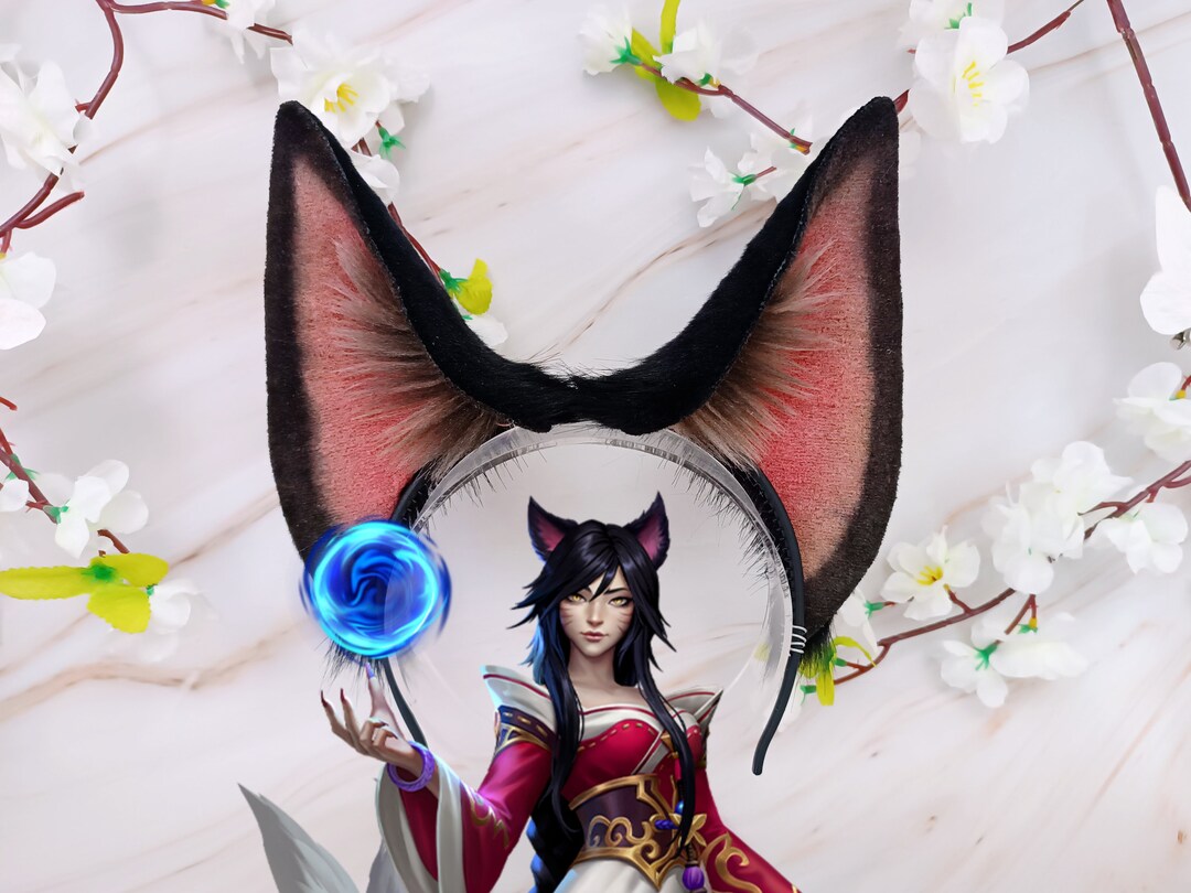 Classic Black Ahri Cosplay Ears League of Legends Lol Game Kawaii Cute ...