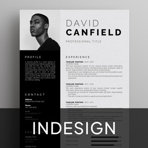 Resume Template With Cover Letter for Word Indesign & - Etsy