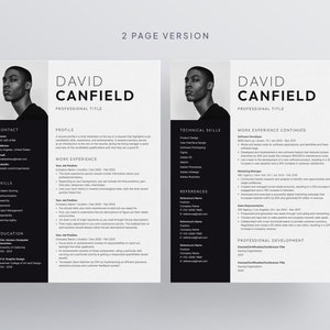 Resume Template for Microsoft Word and Mac Pages With Cover Letter ...