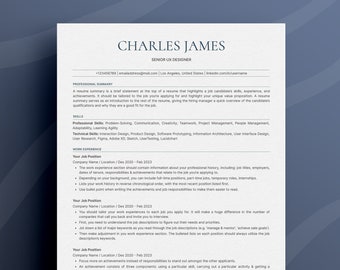 ATS Friendly Resume Template Google Docs and Word Cover Letter ...