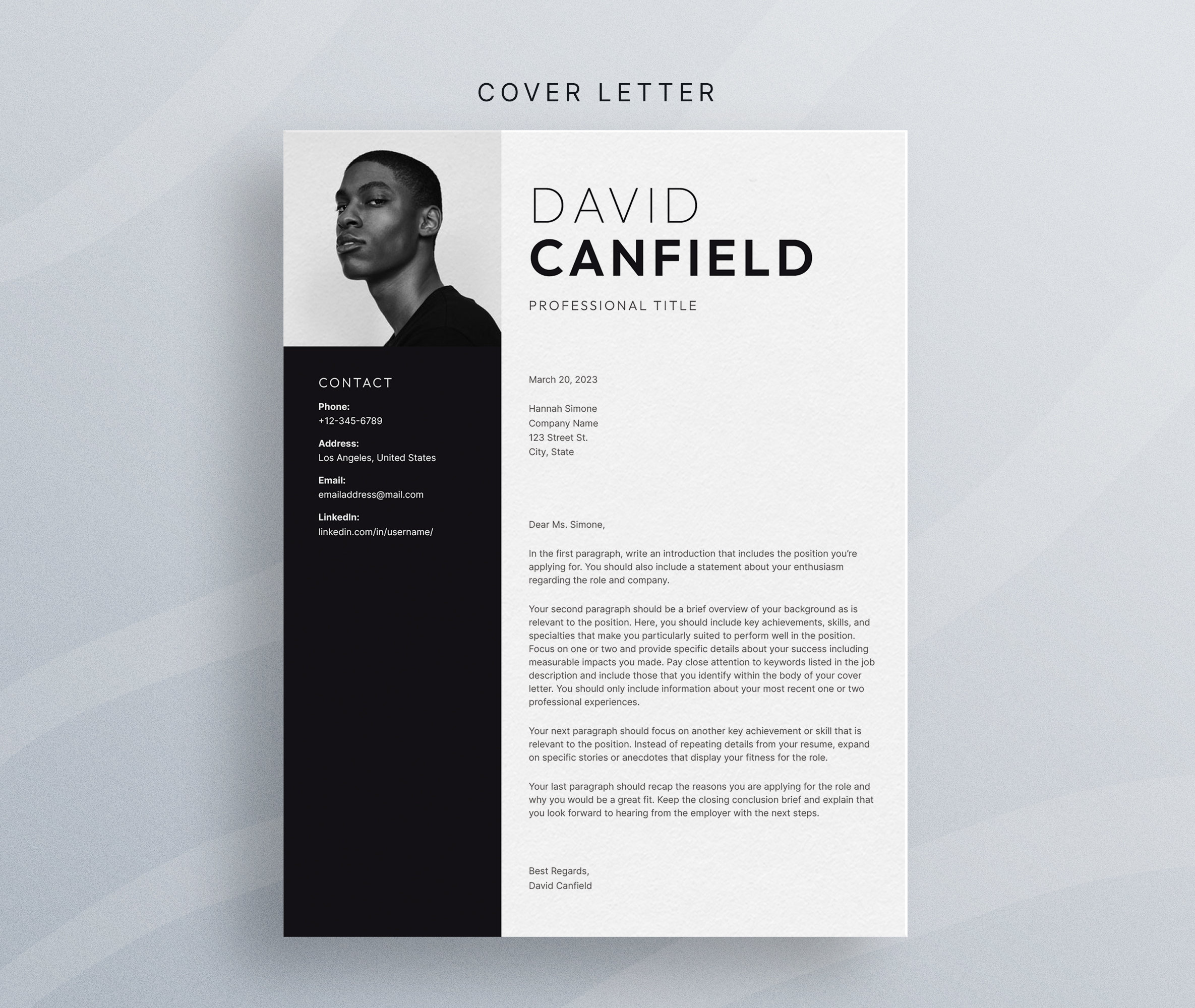 Professional Resume Template for Microsoft Word With Cover Letter ...