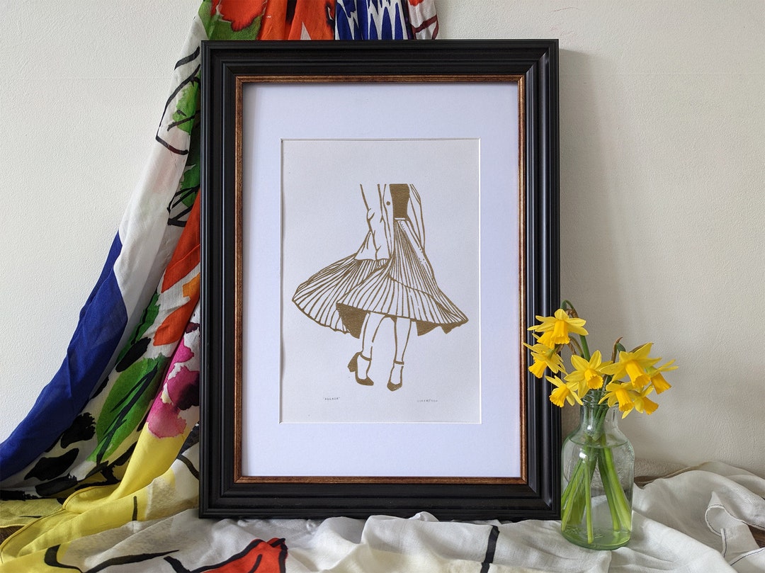 Linocut Art Print Aglaea, Greek Goddess of Splendour - Etsy