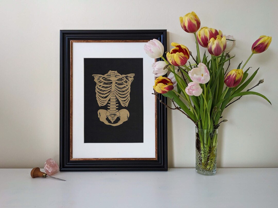 Linocut Art Print 'la Mort' Skeleton - Etsy