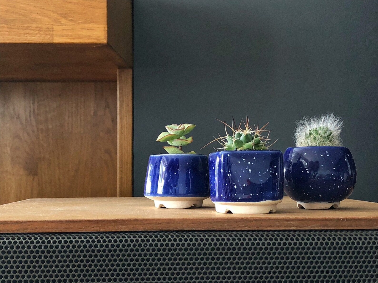 Blue and White Small Plant Pot Set of 3 Ceramic Planter - Etsy